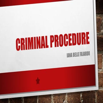 CRIMINAL PROCEDURE criminology three and four | PPT