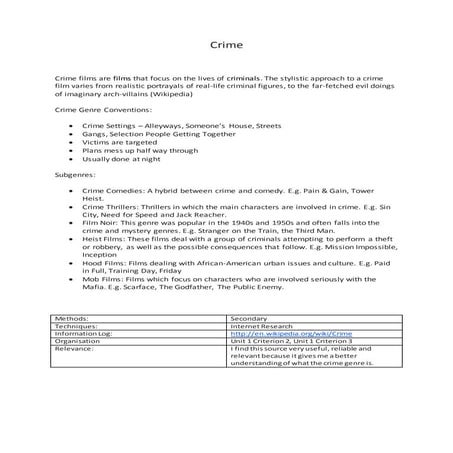 Crime genre | PPTX