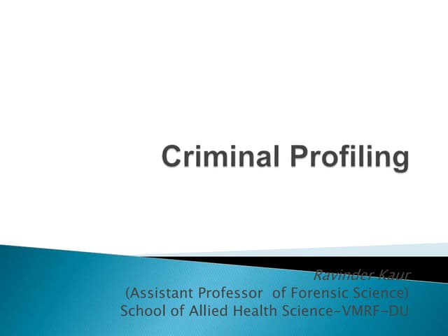 CRIMINAL PROFILING | PPTX