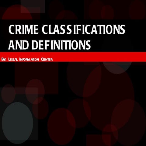 Crime classifications and definitions | PPT