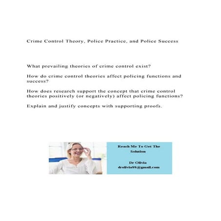 Crime Control Theory, Police Practice, and Police Success.docx