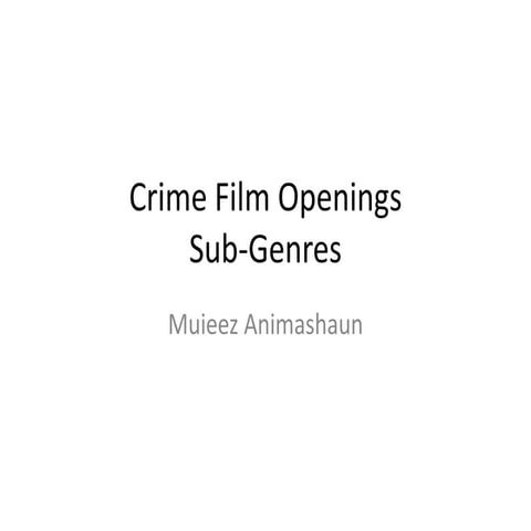 Gangster genre conventions | PPTX