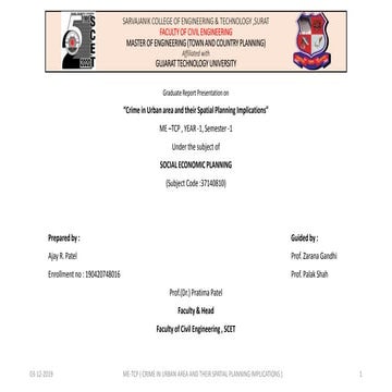 Crime in urban areas and thier spatial planning implications | PPT