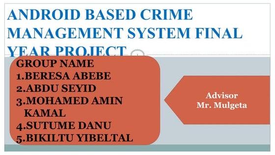 Crime Record Management System (CRMS) | PPT