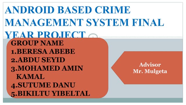 Crime Record Management System (CRMS) | PPTX