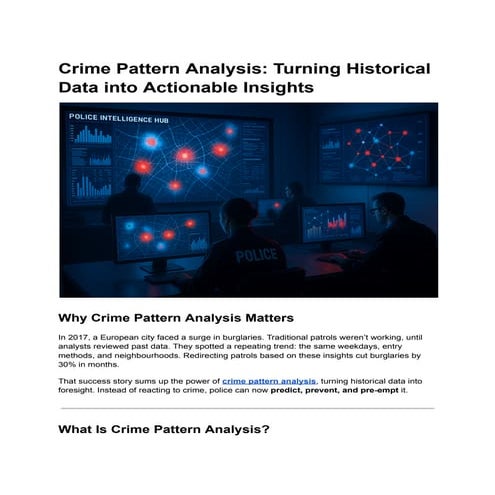 Crime Pattern Analysis: Turning Historical Data into Actionable ...