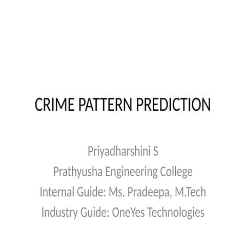 crime rate prediction using machine learning | PPTX