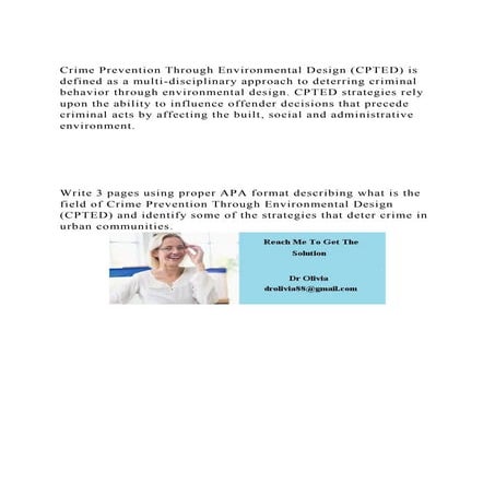 Crime Prevention Through Environmental Design (CPTED) is defined a | PDF