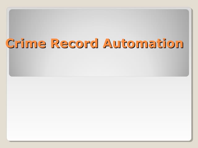 National Crime Record Bureau | PPTX