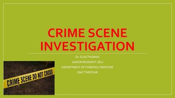 Crime Scene Protocols | PPT