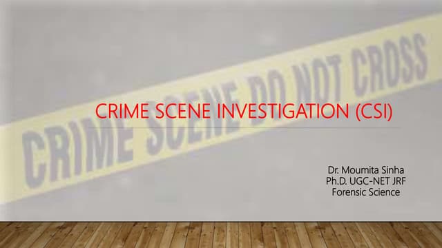 Crime Scene Management: First Responding Officer | PPTX