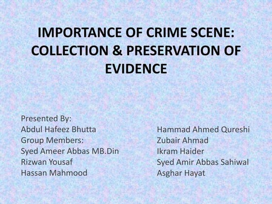 Types of Crime Scenes | PPTX