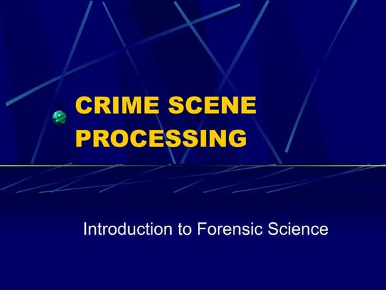 Crime scene investigation lecture | PDF