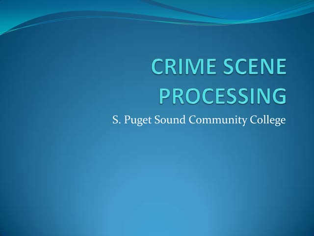 Crime Scene Management: First Responding Officer | PPTX