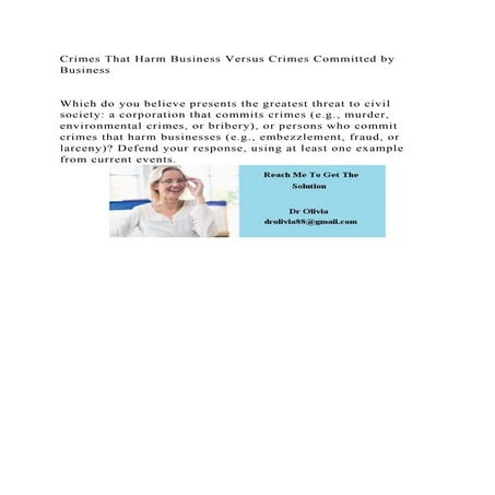 Crimes That Harm Business Versus Crimes Committed by BusinessW.docx