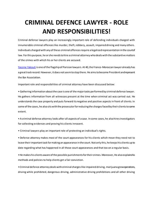 Roles and Responsibilities of a Criminal Defence Lawyer in Mississauga.pdf