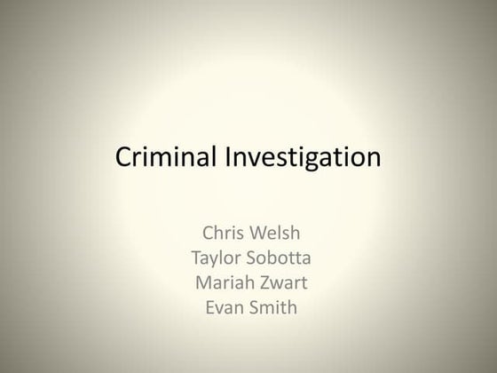 Crime Scene Protocols | PPT
