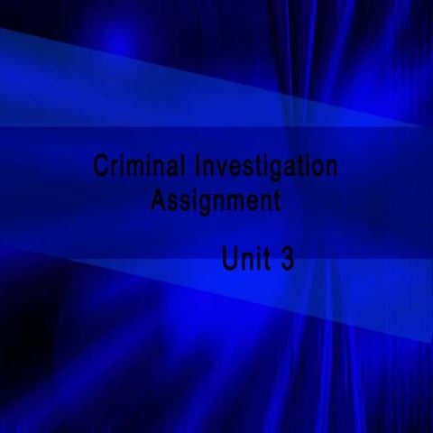Criminal investigation | PPT