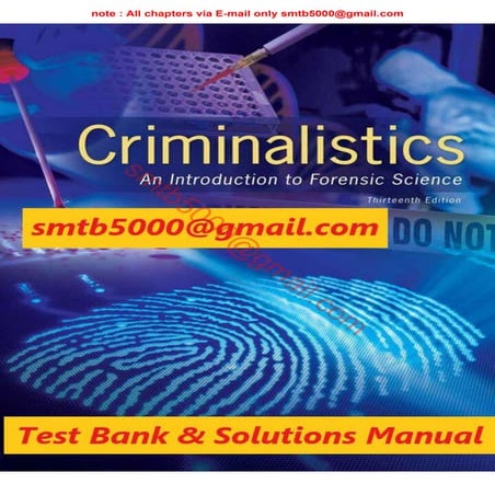 Criminalistics An Introduction to Forensic Science 13th Edition by ...