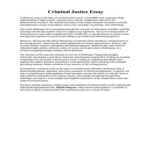 Criminal Justice Essay | PDF