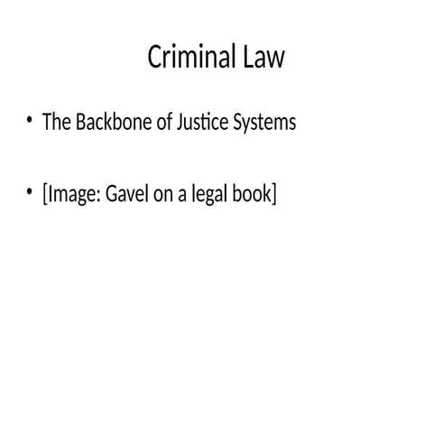 A powerpoint presentation on various topics in Criminal Law | PPT