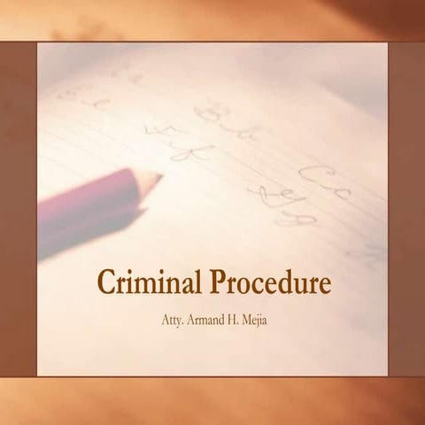 Criminal procedure(new) | PPTX