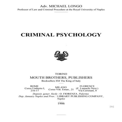 Criminal Psychology, Free eBook | PDF
