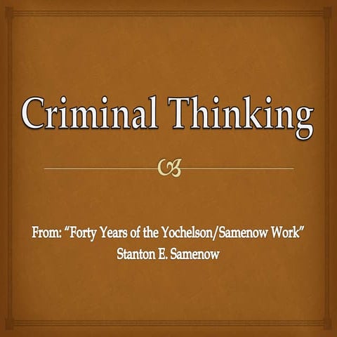 Criminal Thinking | PPTX