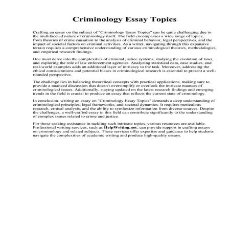 Exploring Engaging Criminology Assignment Topics.pdf