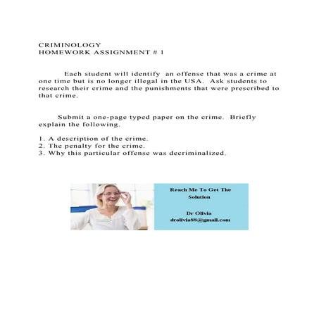 CRIMINOLOGYHOMEWORK ASSIGNMENT # 1 Each student w.docx