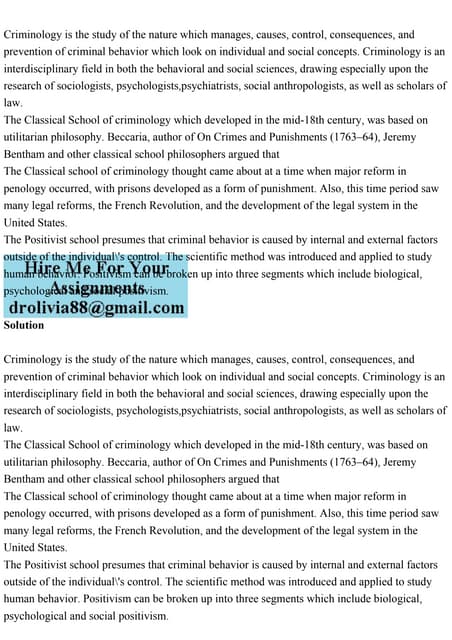 Schools of criminology : pre classical, classical, neo classical ...