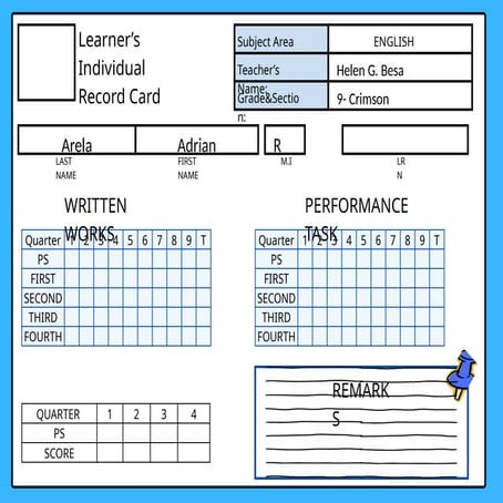 crimson LIRC.pptx students record sheets | PPTX