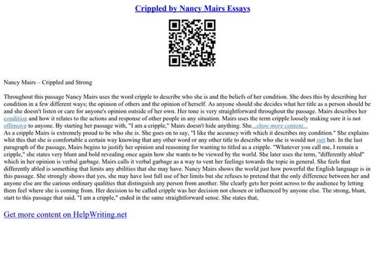 Nancy Mairs Essay | PDF