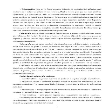 Criptografie si informatii | DOC