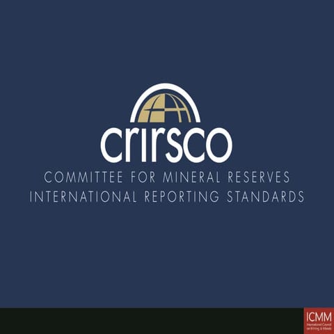 Presentation at: National Conference on Sustainable Mining and the ...