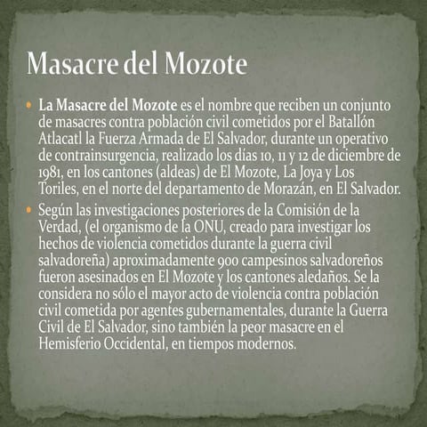 la masacre del mozote | PPTX