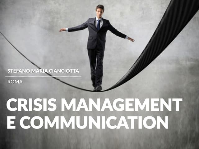 Management E Comunicazione Di Crisi Ppt