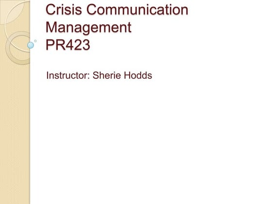 Crisis Communication ppt | PPTX | Business | Business and Finance