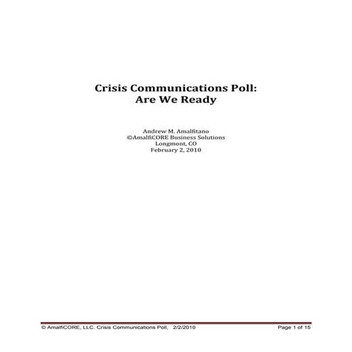 Crisis Communications Polls Feb10 | PDF