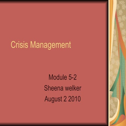 Crisis Management | PPT
