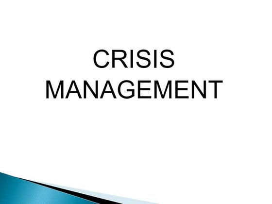 Crisis management | PPTX