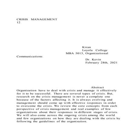 CRISIS MANAGEMENT | DOCX
