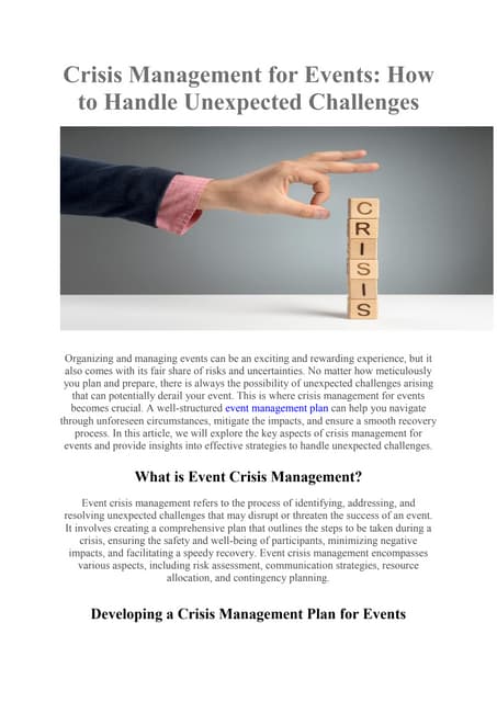 Crisis management in tour | PPT