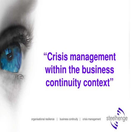 Crisis management within a business continuity context | PDF | Green ...