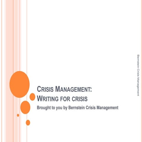 Crisis Management: Writing for Crisis | PPTX