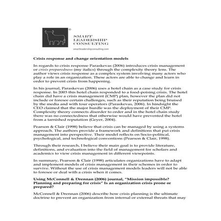 Crisis response and change orientation models - CM 6 | PDF