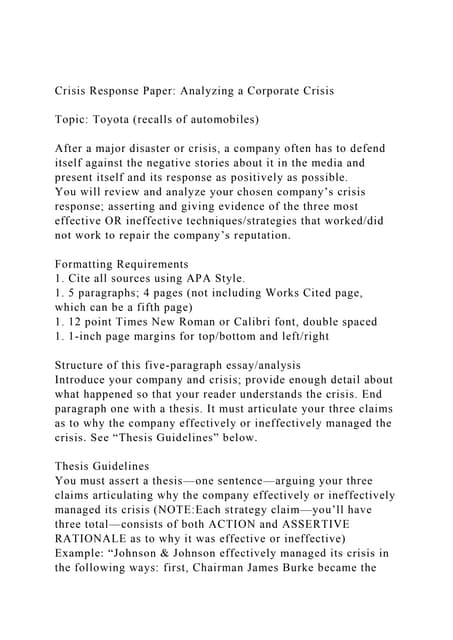 Unit 11 crisis management | DOCX