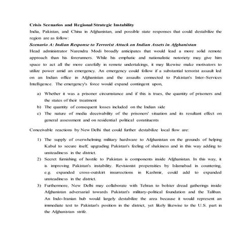 Crisis scenarios and regional strategic instability | PDF