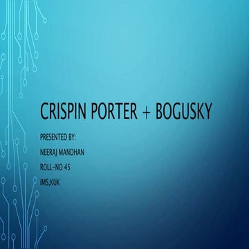 Crispin porter + bogusky | PPT