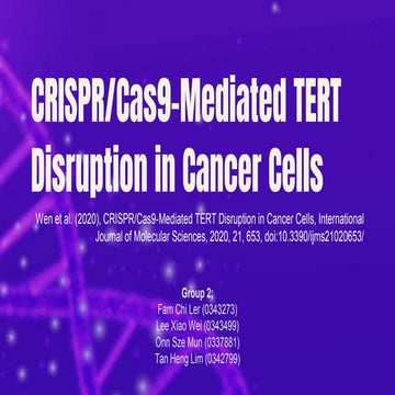 CRISPR cas9 mediated TERT disruption in cancer cells | PPTX